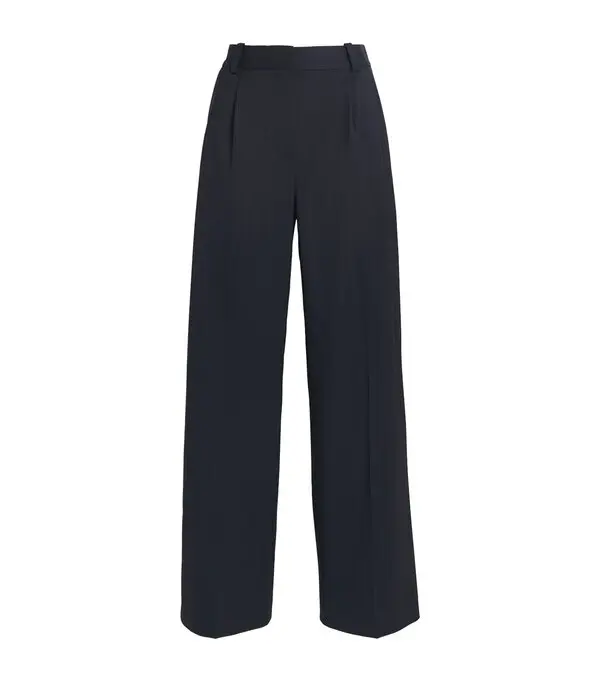 Maje Wool-blend Pinstripe Wide-leg Trousers