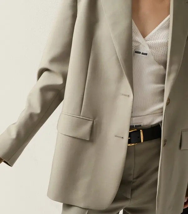 Miu Miu Mohair-wool Logo Blazer