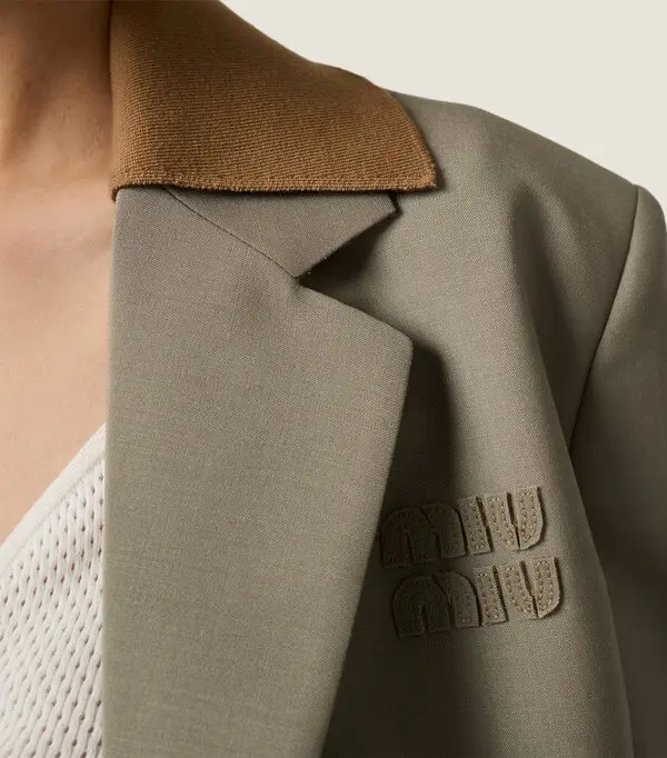 Miu Miu Mohair-wool Logo Blazer