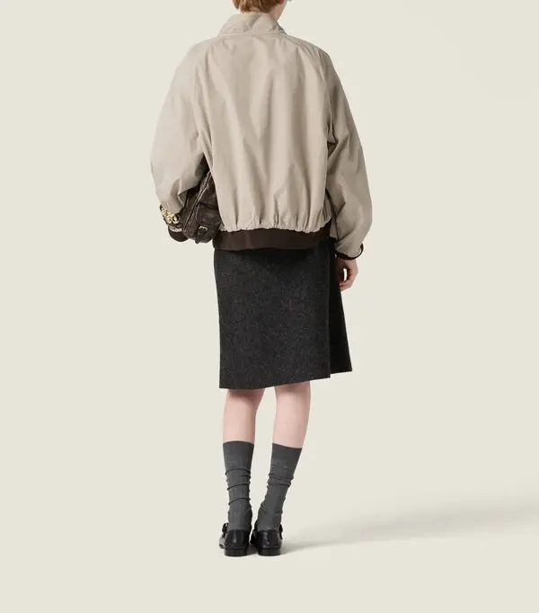 Miu Miu Cotton-blend Reversible Blouson Jacket - Grey
