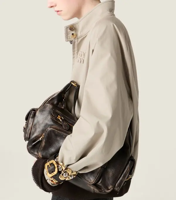 Miu Miu Cotton-blend Reversible Blouson Jacket - Grey