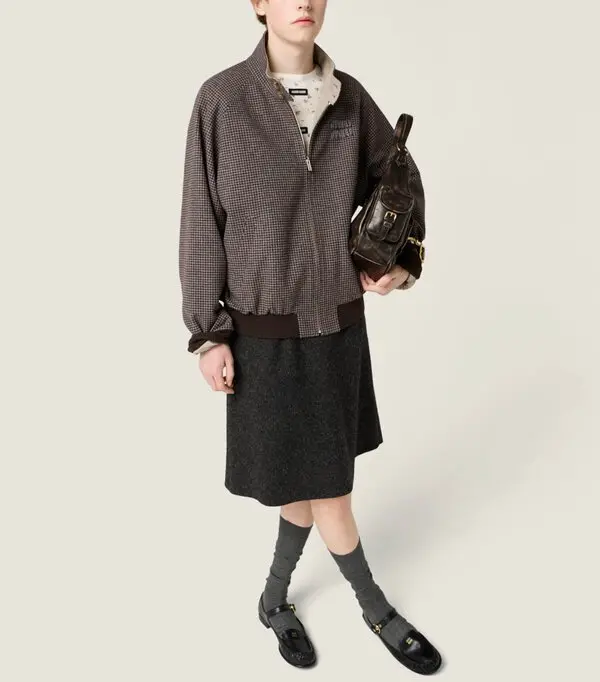 Miu Miu Cotton-blend Reversible Blouson Jacket - Grey
