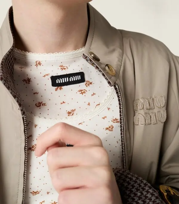 Miu Miu Cotton-blend Reversible Blouson Jacket - Grey