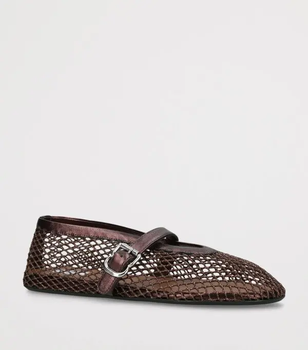 Alaïa Mesh Ballet Flats - Brown