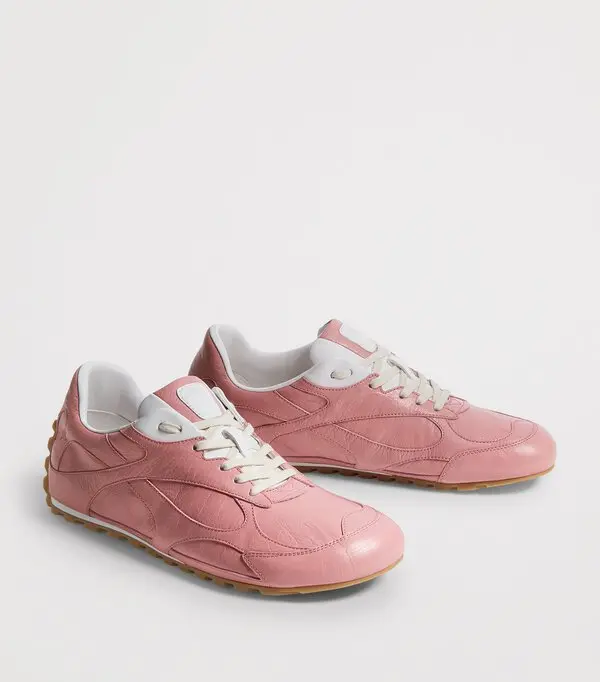 Bottega Veneta Orbit Flash Leather Sneakers - Purple