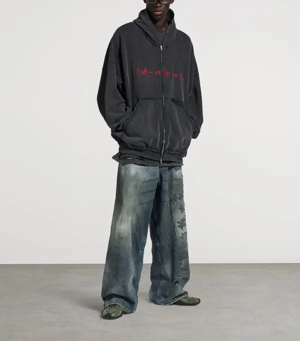 Balenciaga Cotton Dirac Formula Zip-up Hoodie