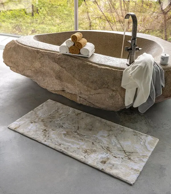 ABYSS & HABIDECOR Egyptian Cotton-blend Castello Bath Mat - Neutral