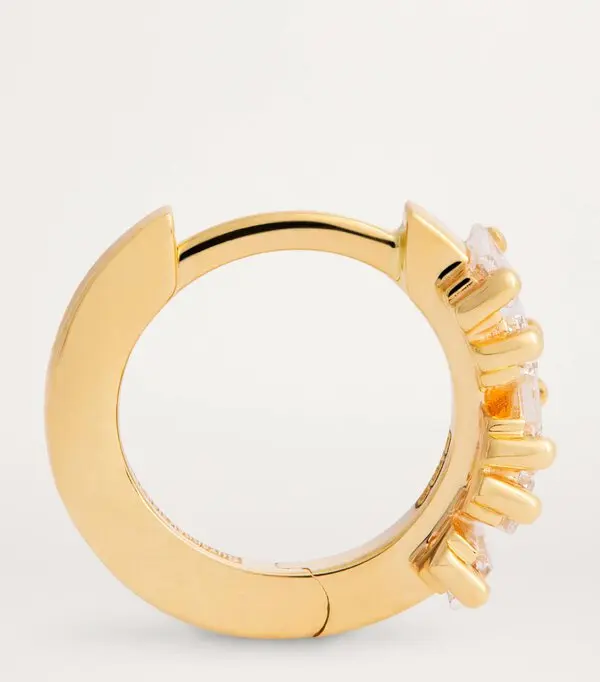 SUZANNE KALAN Yellow And Diamond Bold Huggie Earrings