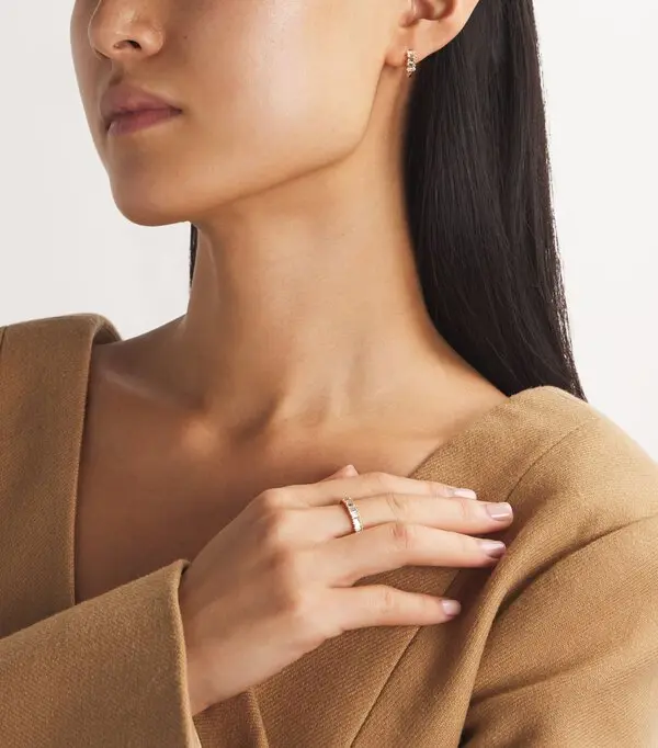 SUZANNE KALAN Yellow And Diamond Bold Huggie Earrings
