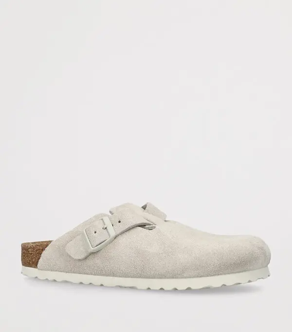 BIRKENSTOCK Suede Boston Clogs - White
