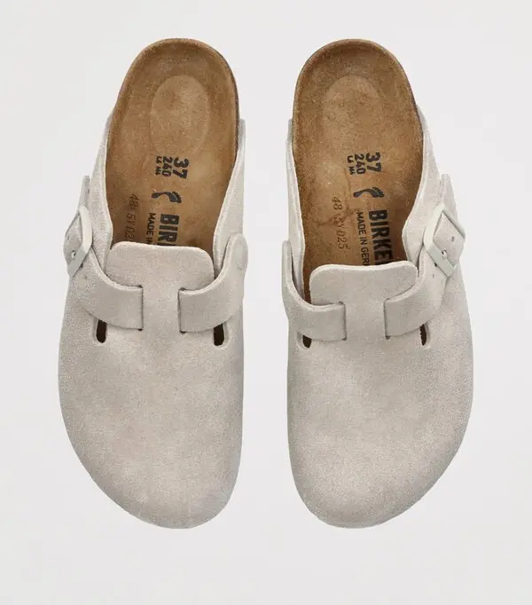BIRKENSTOCK Suede Boston Clogs - White