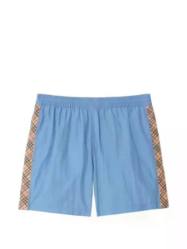 Burberry Check Trim Swim Shorts - Blue