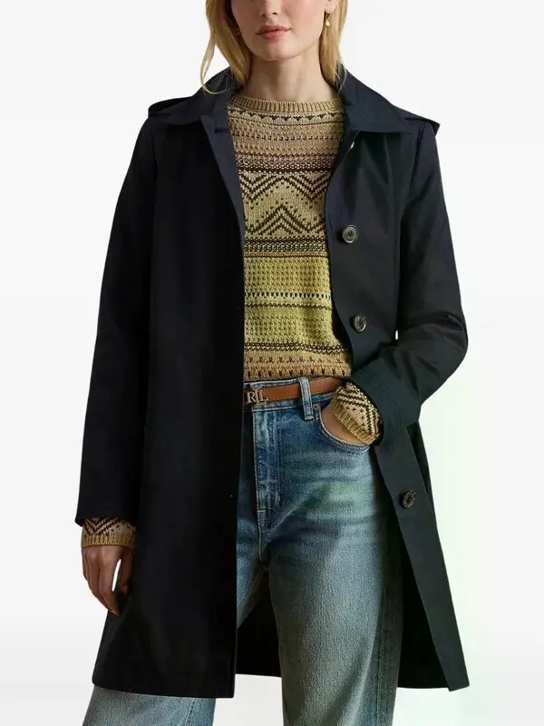 Ralph Lauren Hooded Button-up Coat - Blue