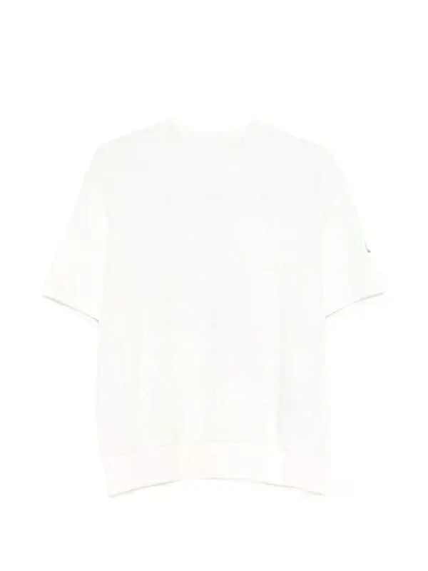 PMDS PREMIUM MOOD DENIM SUPERIOR Branding Textured Short-sleeve T-shirt - White