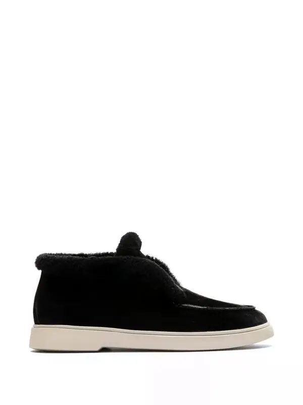 Officine Creative Ankle Boots With Fur Trim