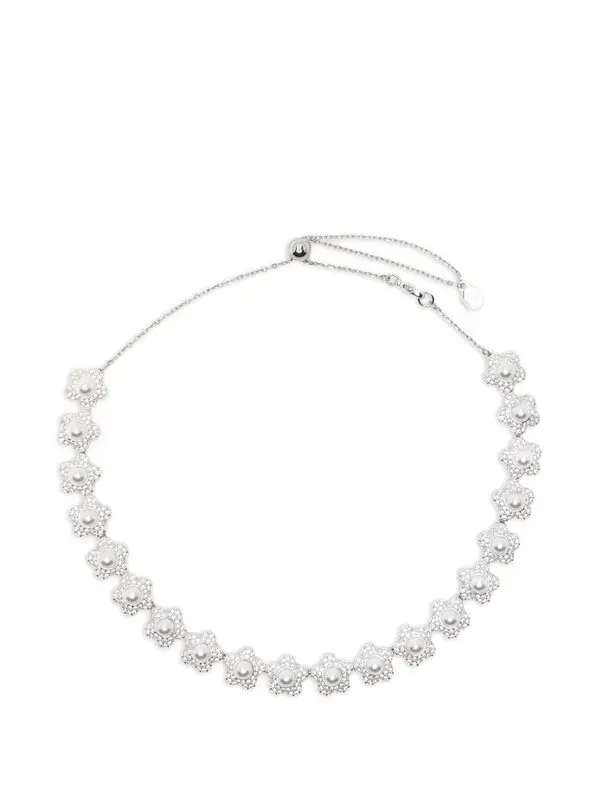 SWAROVSKI Flower Embellished Necklace - Silver