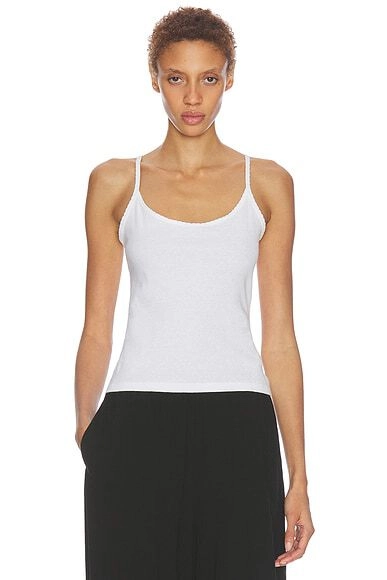 THE ROW Denzel Ribbed Knit Tank Top - White