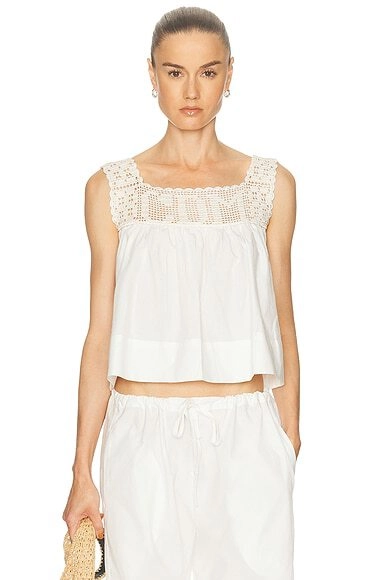 Calle Del Mar Heirloom Poplin Top - Natural
