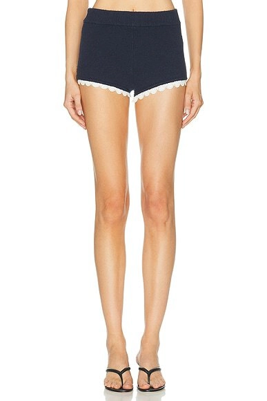 Lpa Champaux Lace Trim Shorts - Navy
