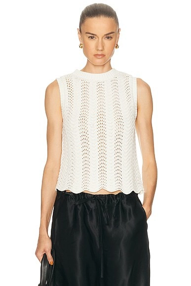 Loulou De Saison Vittoria American Armhole Tank Top - Ivory