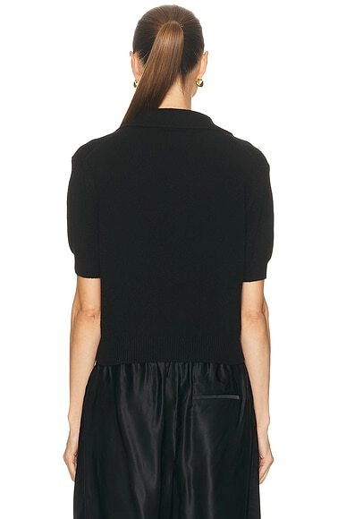 Khaite Leni Ribbed Knit Top - Black