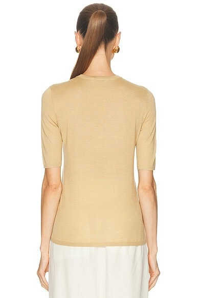 Gabriela Hearst Chryse Short Sleeve Crewneck Top - Hay