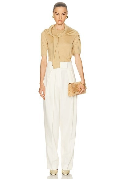 Gabriela Hearst Chryse Short Sleeve Crewneck Top - Hay