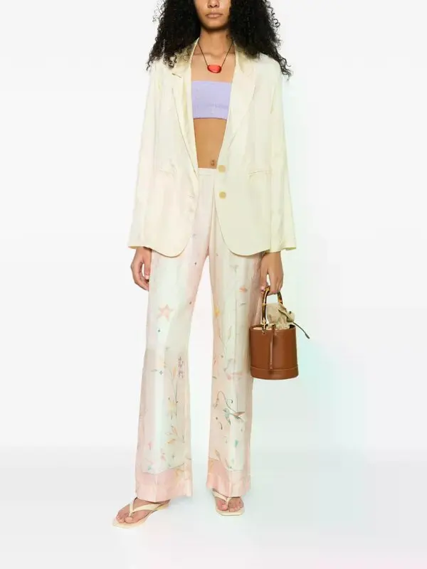 FORTE_FORTE Floral Print Wide Leg Trousers