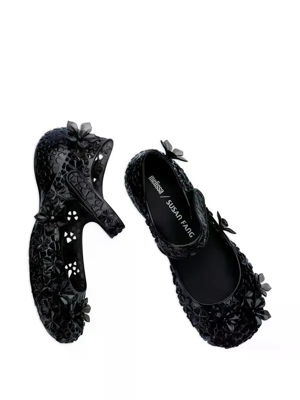 Melissa X Susan Fang Luna Bloom Ballet Flats - Black