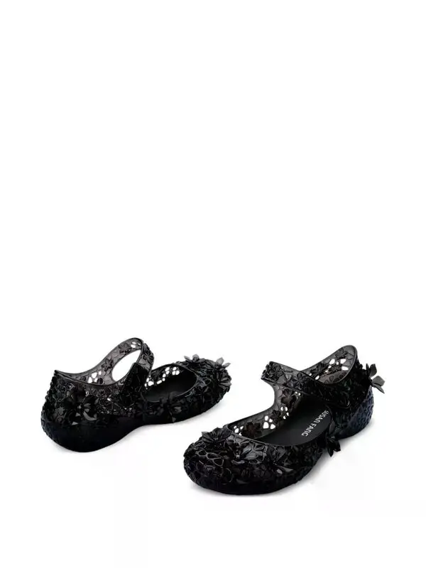 Melissa X Susan Fang Luna Bloom Ballet Flats - Black