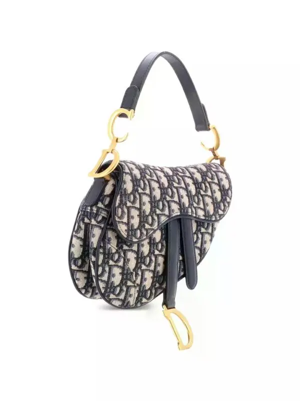 Dior Saddle Oblique Canvas Mini Shoulder Bag - Blue