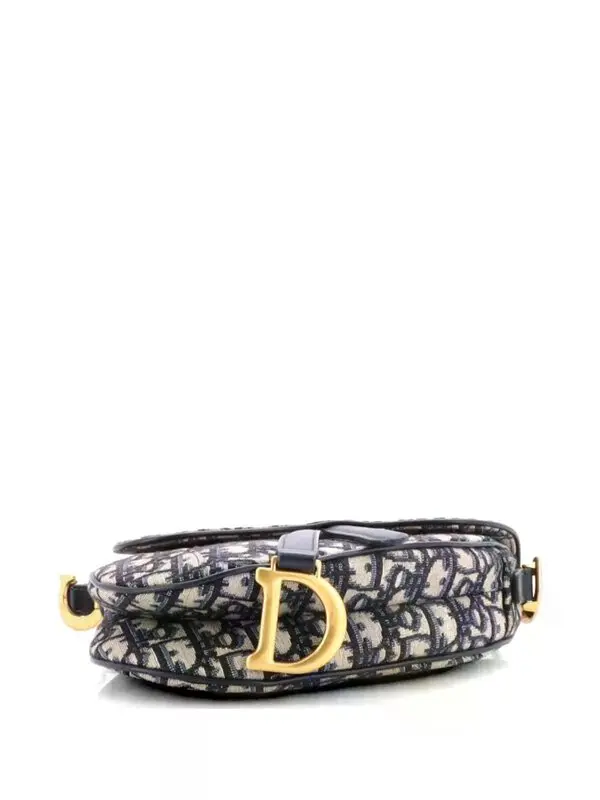 Dior Saddle Oblique Canvas Mini Shoulder Bag - Blue