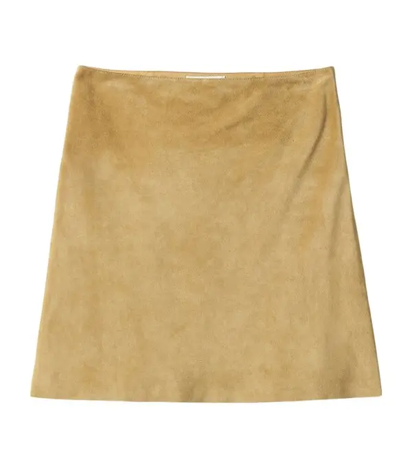 Miu Miu Waxed Suede Mini Skirt