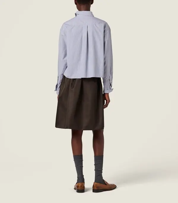 Miu Miu Cotton Poplin Check Shirt - Blue