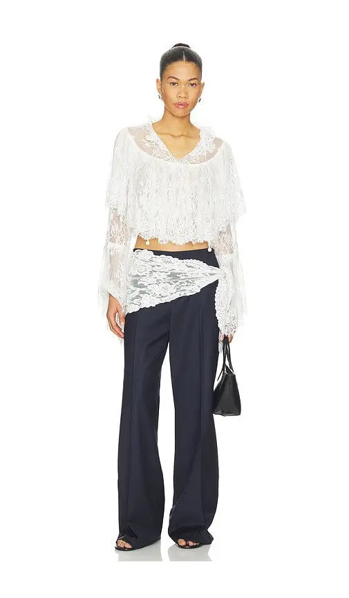 Sea Holden Embroidery Longsleeve Blouse