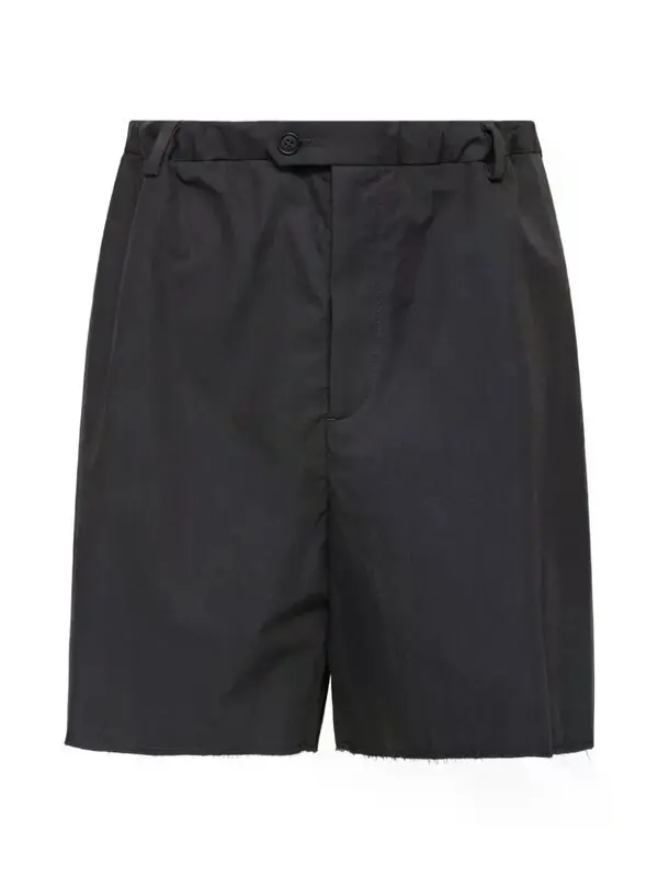MAISON MARGIELA Frayed Detail Cotton Shorts - Grey
