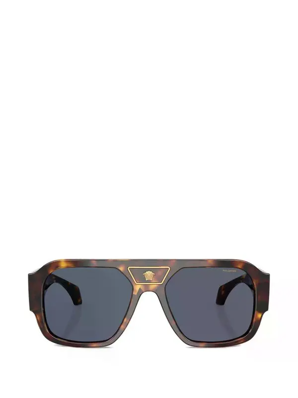 Versace Logo-detail Sunglasses - Brown