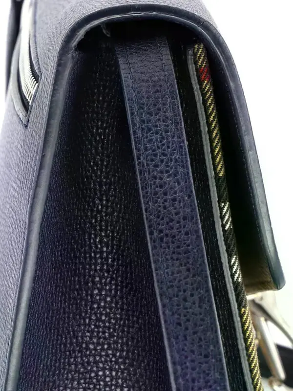 Burberry Macken Leather And Vintage Check Canvas Small Crossbody Bag - Blue