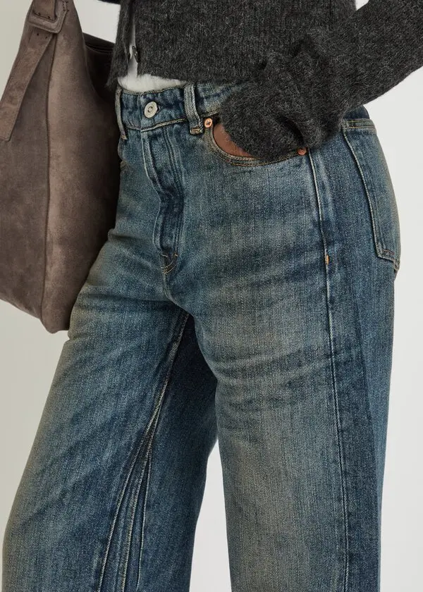 Our Legacy Treble Cut Wide-leg Jeans - Navy