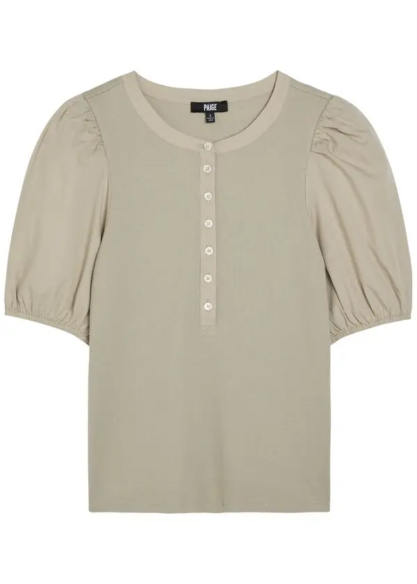 Paige Cotton-blend Puff Sleeve Top
