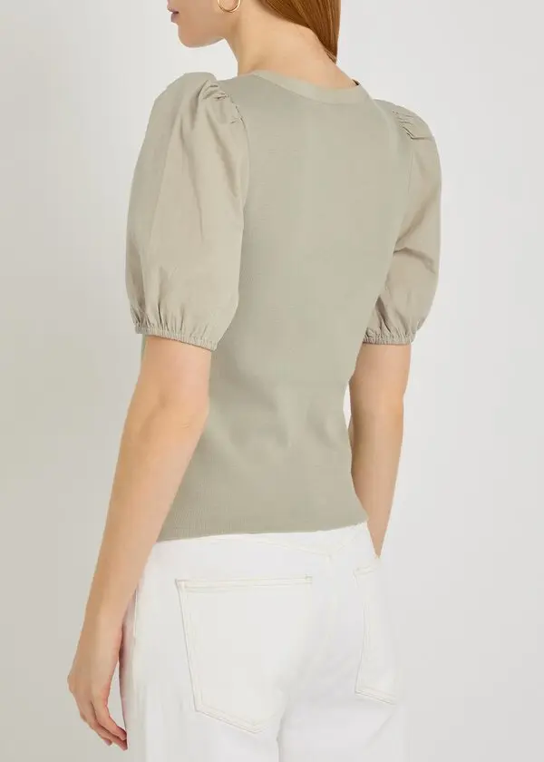 Paige Cotton-blend Puff Sleeve Top