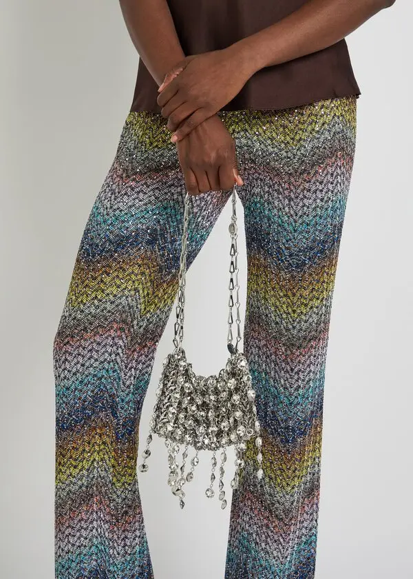 Missoni Sequined Metallic-knit Flared Trousers