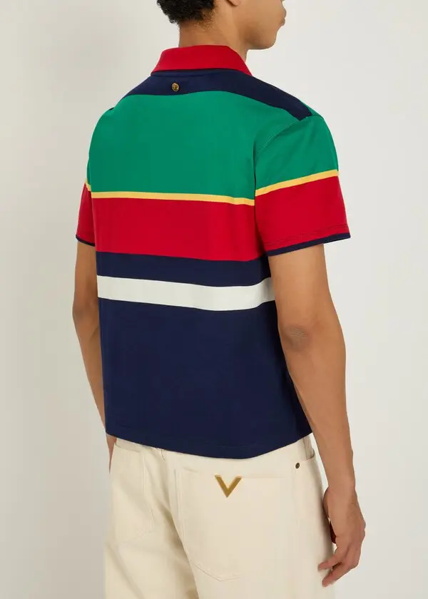 Versace Striped Layered Cotton T-shirt - Multicoloured 1