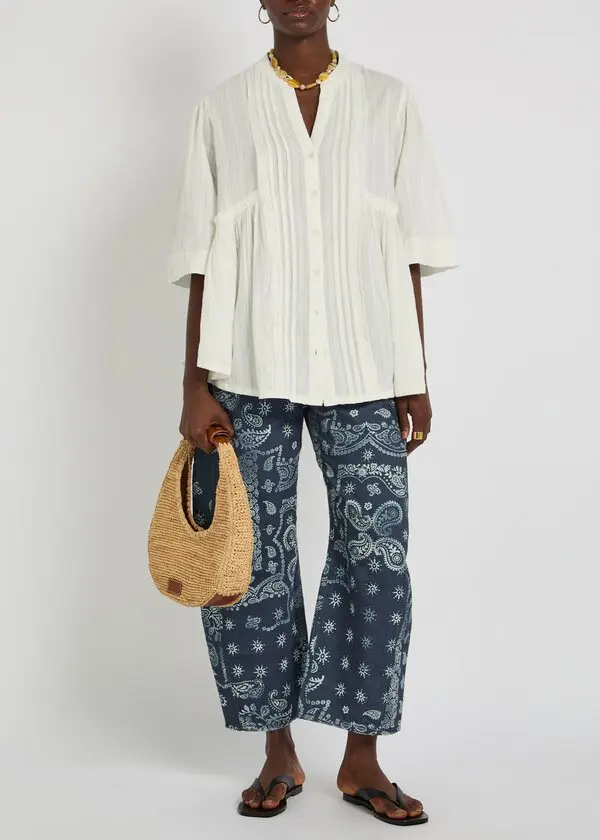 Free People Willow Textured Cotton Blouse