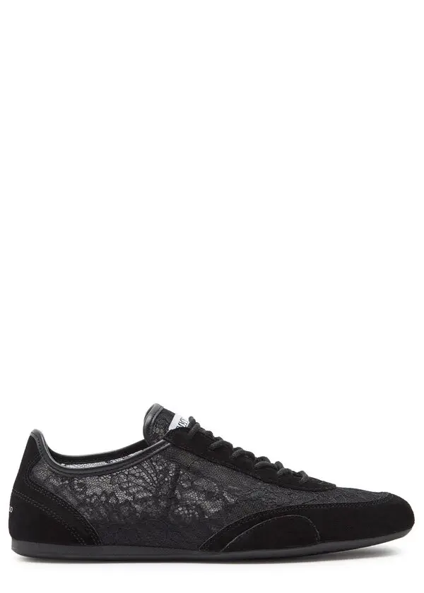 JIMMY CHOO Lace Panelled Sneakers - Black
