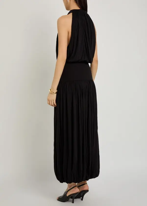 TOTEME Gathered Jersey Maxi Dress - Black