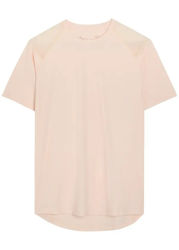 NOW YOU LIVE Waterley Stretch-jersey T-shirt With Mesh Panels - Rose