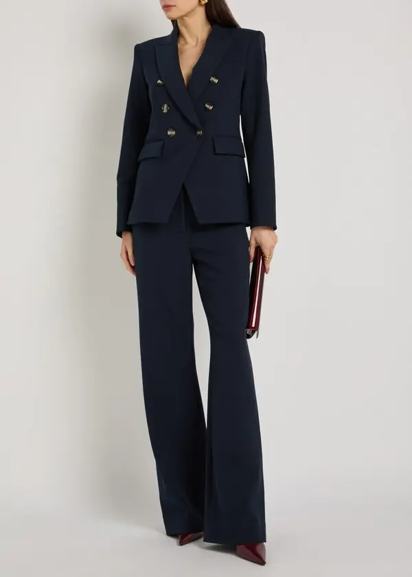 Veronica Beard Miller Dickey Horn Crepe Blazer - Navy
