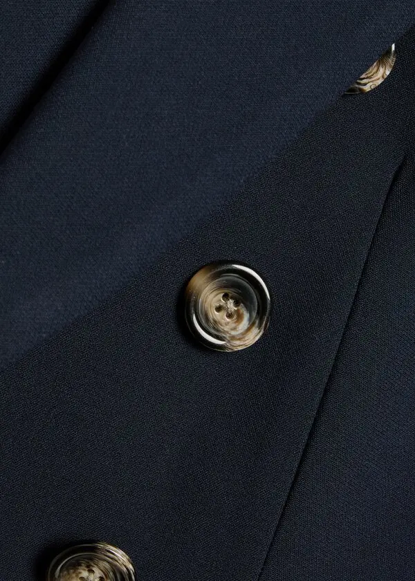Veronica Beard Miller Dickey Horn Crepe Blazer - Navy