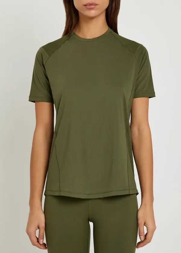 NOW YOU LIVE Waterley Stretch-jersey T-shirt With Mesh Panels